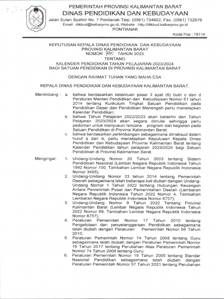 Kaldik 2023-2024 | PDF