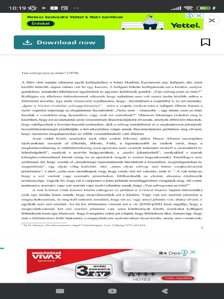 Stanley Fish Van Szöveg Ezen Az Órán | PDF