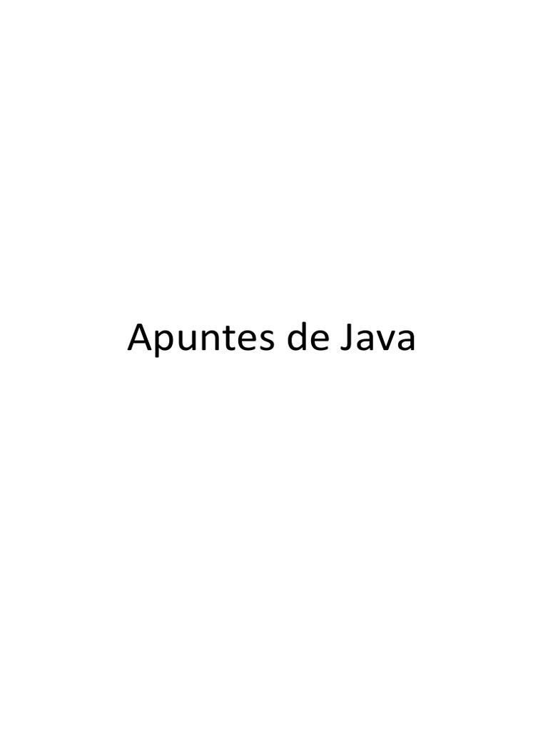 Apuntes de Java | PDF