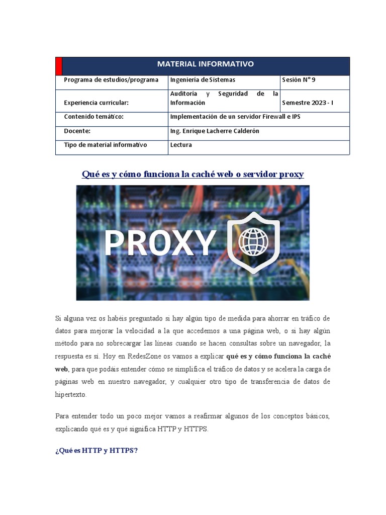 Caché Web o Servidor Proxy | PDF