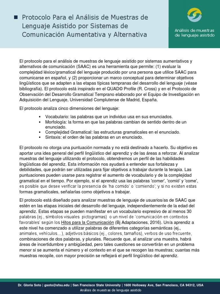 CAA Protocolo | PDF | Aquisición de idioma | Léxico