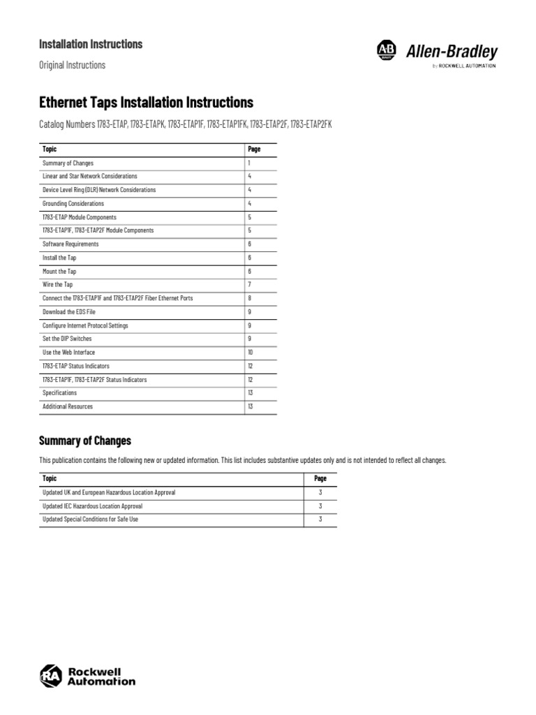Ethernet Taps Installation Instructions | PDF | Ip Address | Network Switch