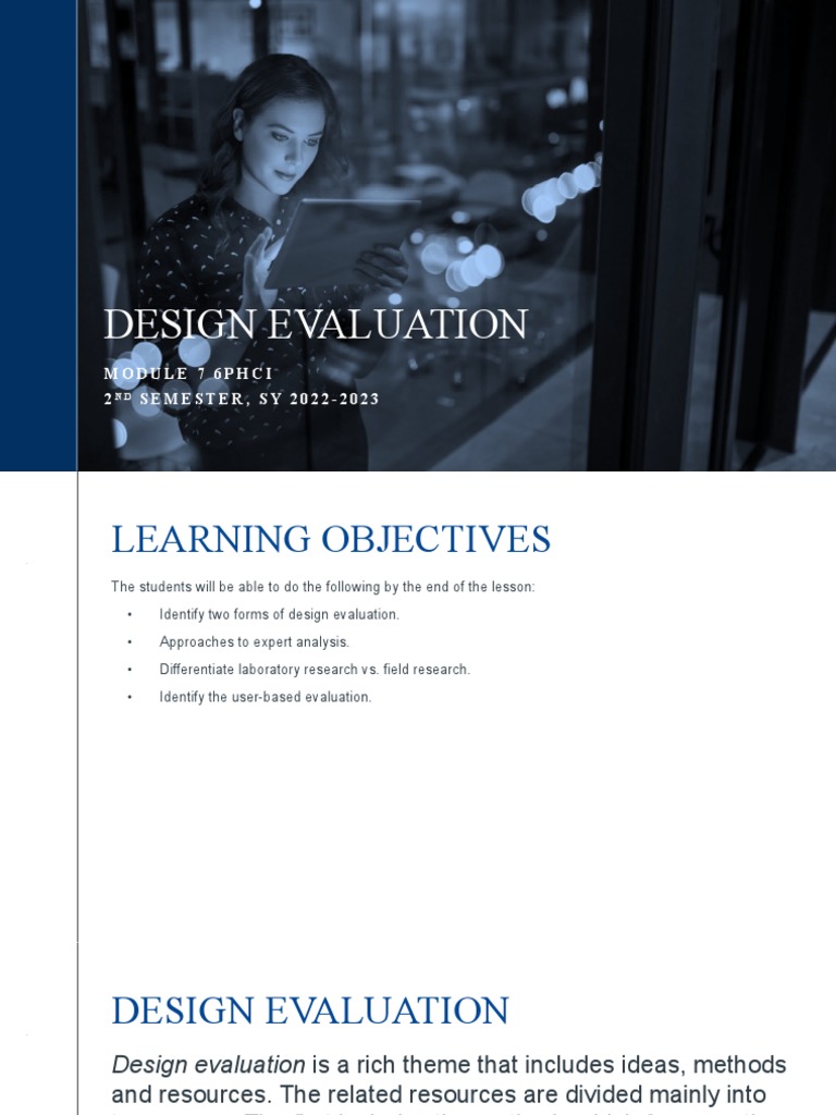 Module 7 Design Evaluation | PDF | Usability | Experiment