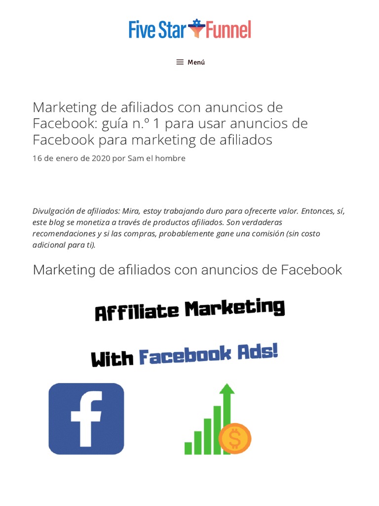 Marketing de Afiliados Con Anuncios de Facebook - Guía Completa (2020 ...