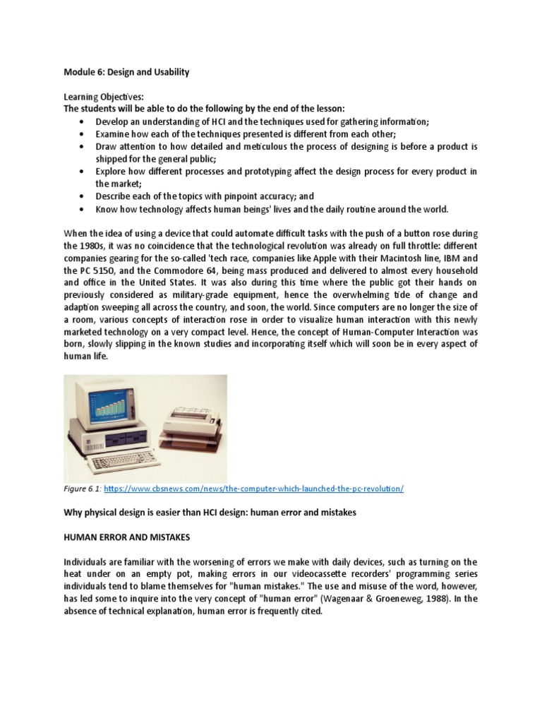 Usability in HCI: Module 6 Overview | PDF