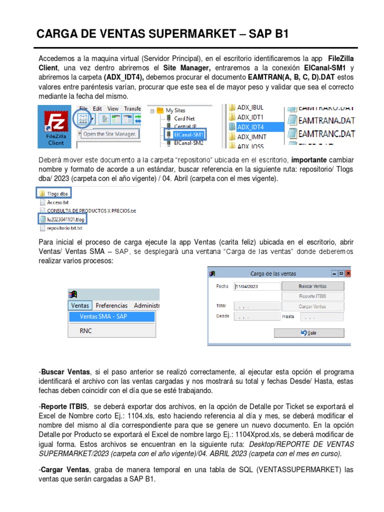 Proceso - Carga de Venta SM - Sap B1 | PDF