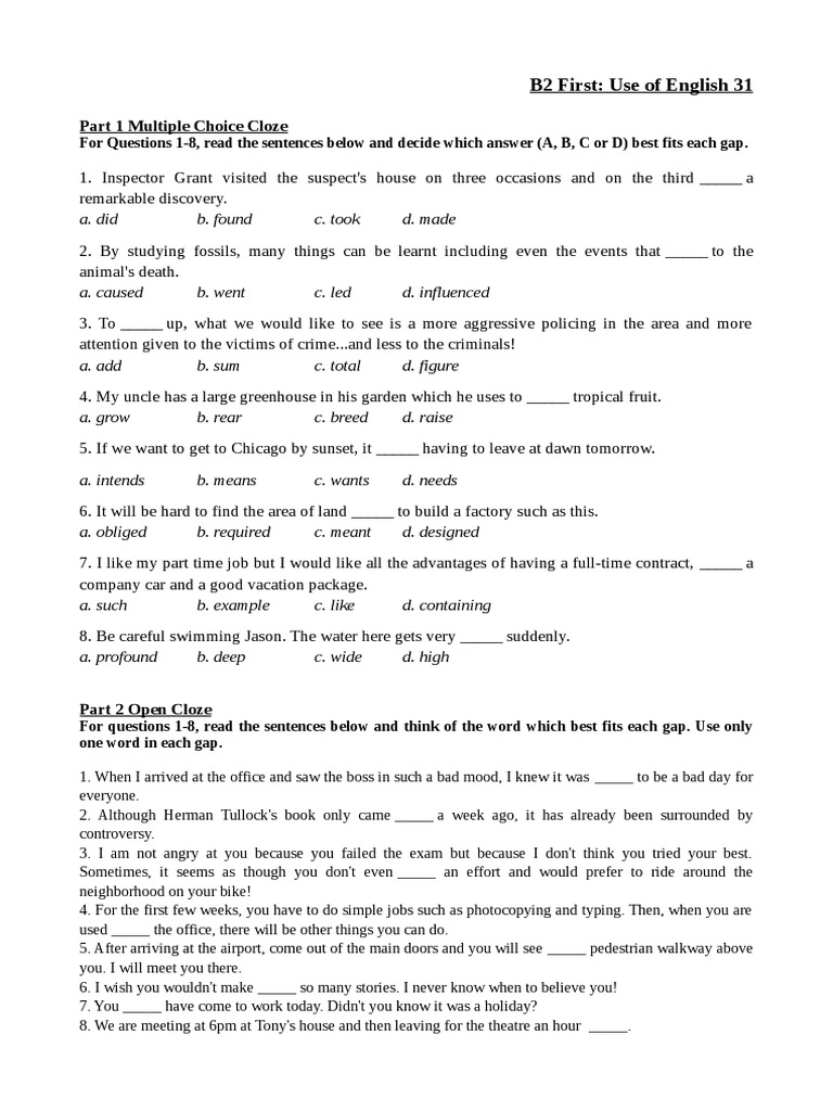 B2 Use of English 31 | PDF