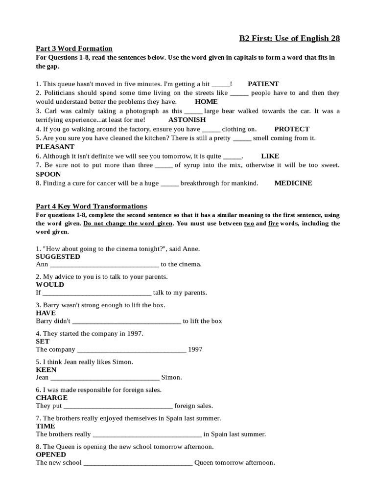 B2 Use of English 28 | PDF