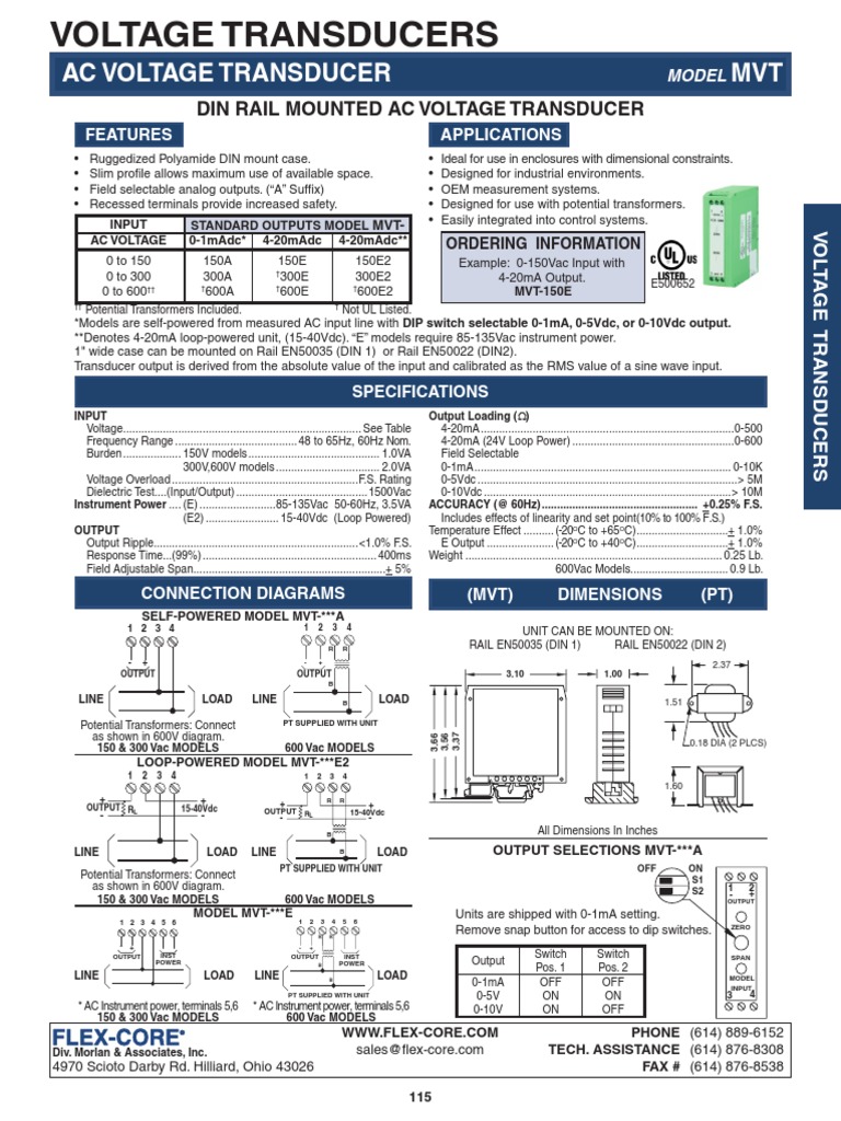 Flex Core Voltage Sensor - MVT Series | PDF