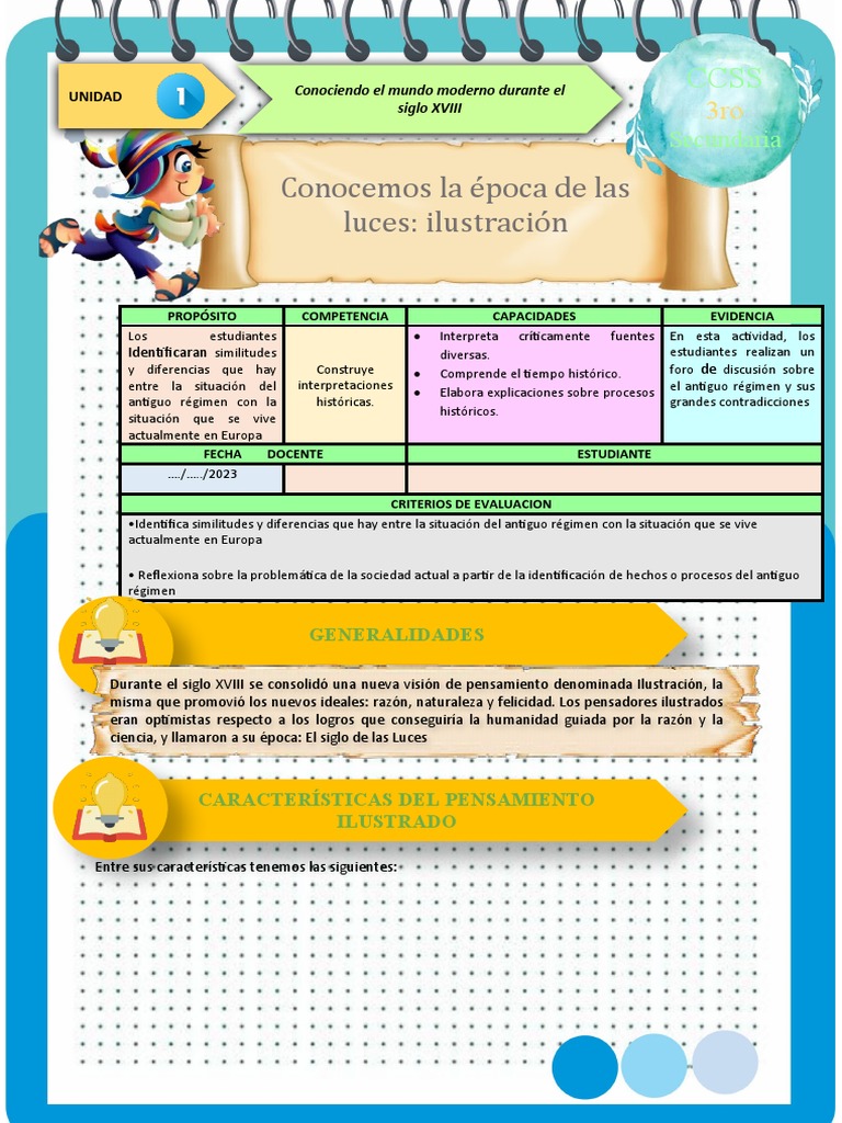 Ficha de Actividad CCSS 3°-Semana 4 | PDF | Era de iluminacion