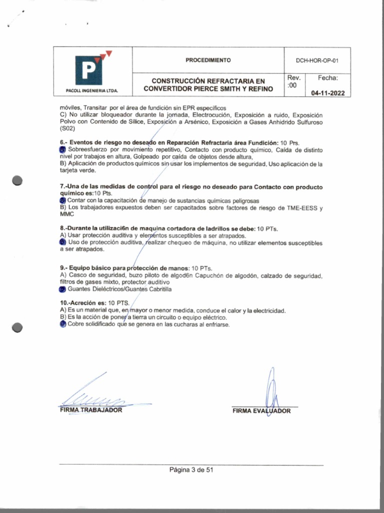 Construcion de Refrectaria Convertidor Pearce Smith y Refino | PDF