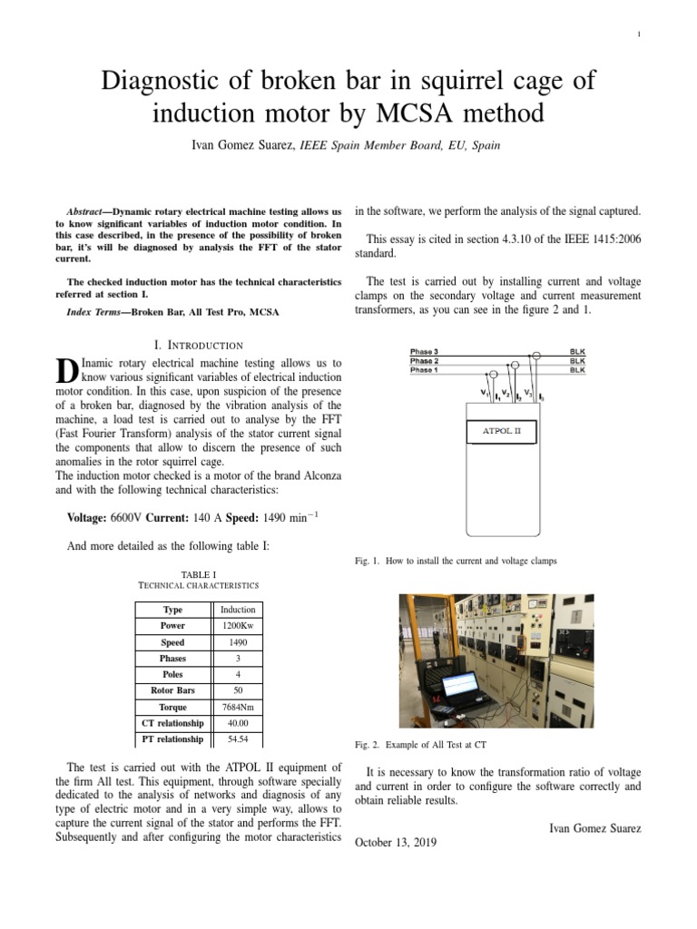 Diagnostic of Broken Bars by MCSA Method | PDF | Electric Motor ...