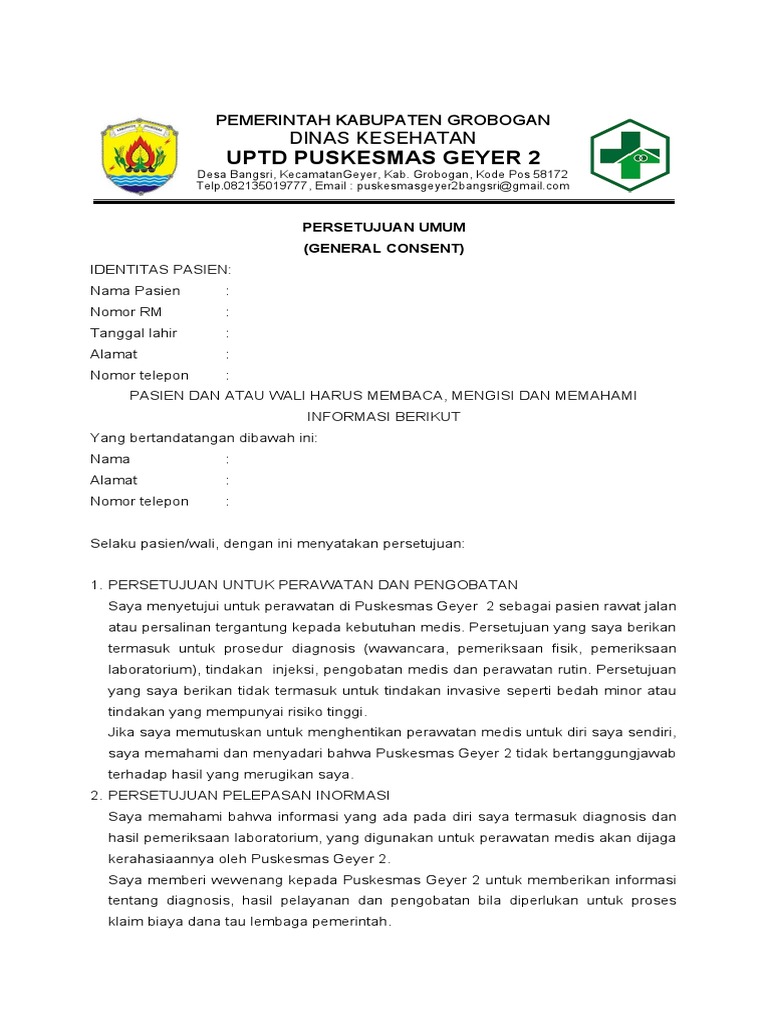 3.1.1.4 Contoh General Consent | PDF