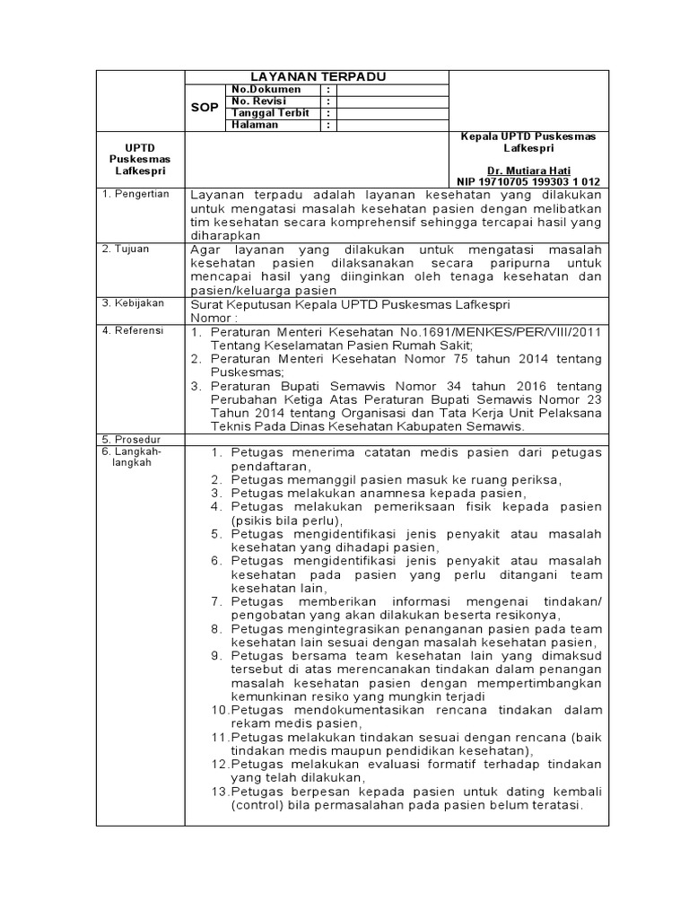 Layanan Terpadu Kesehatan Puskesmas | PDF | Sains & Matematika