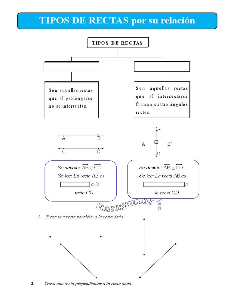 Tipos de Rectas - Ficha | PDF | Geometría Elemental | Geometría