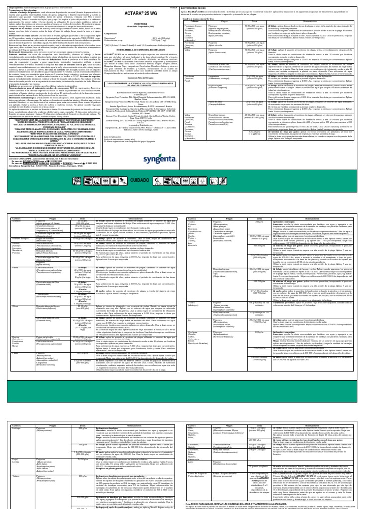 Etiqueta Actara 25 WG | PDF