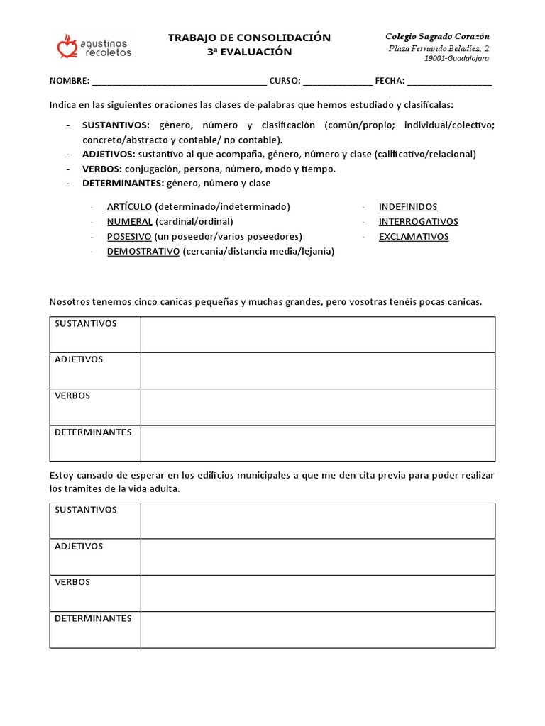 Tarea de Práctica Sobre Verbos | PDF | Adjetivo | Unidades Semánticas