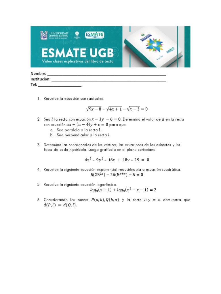 Esmate UGB, Examen | PDF