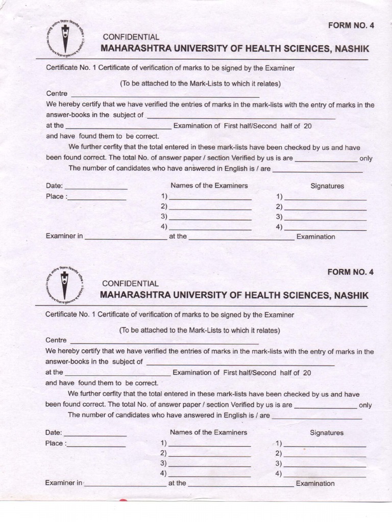 Certificate No of Verification Marks Form No 04 190514 | PDF