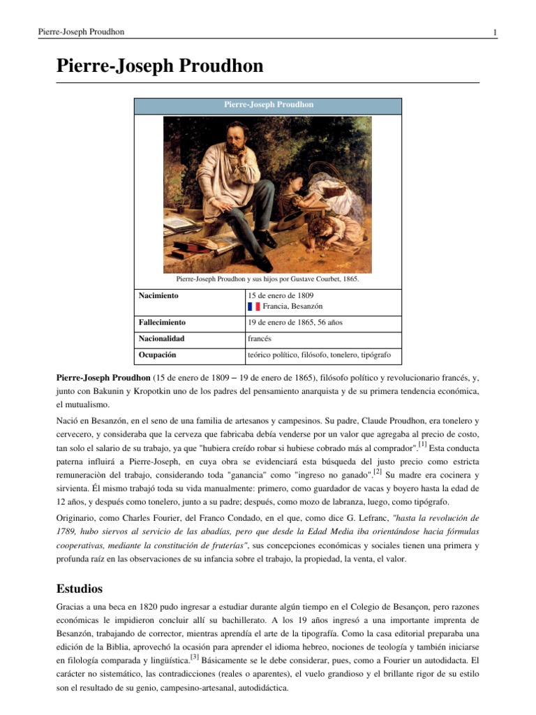 Biografía de Pierre-Joseph Proudhon | PDF | Movimientos filosóficos ...