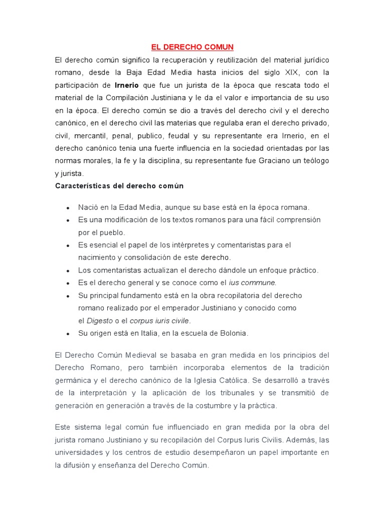 Derecho Comun Tarea 10 | PDF | Ley romana | Principios éticos