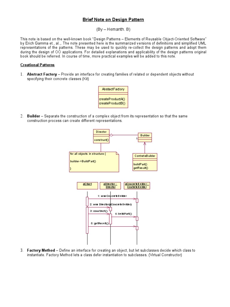 Design Pattern Pdf Class Computer Programming Computer Programming