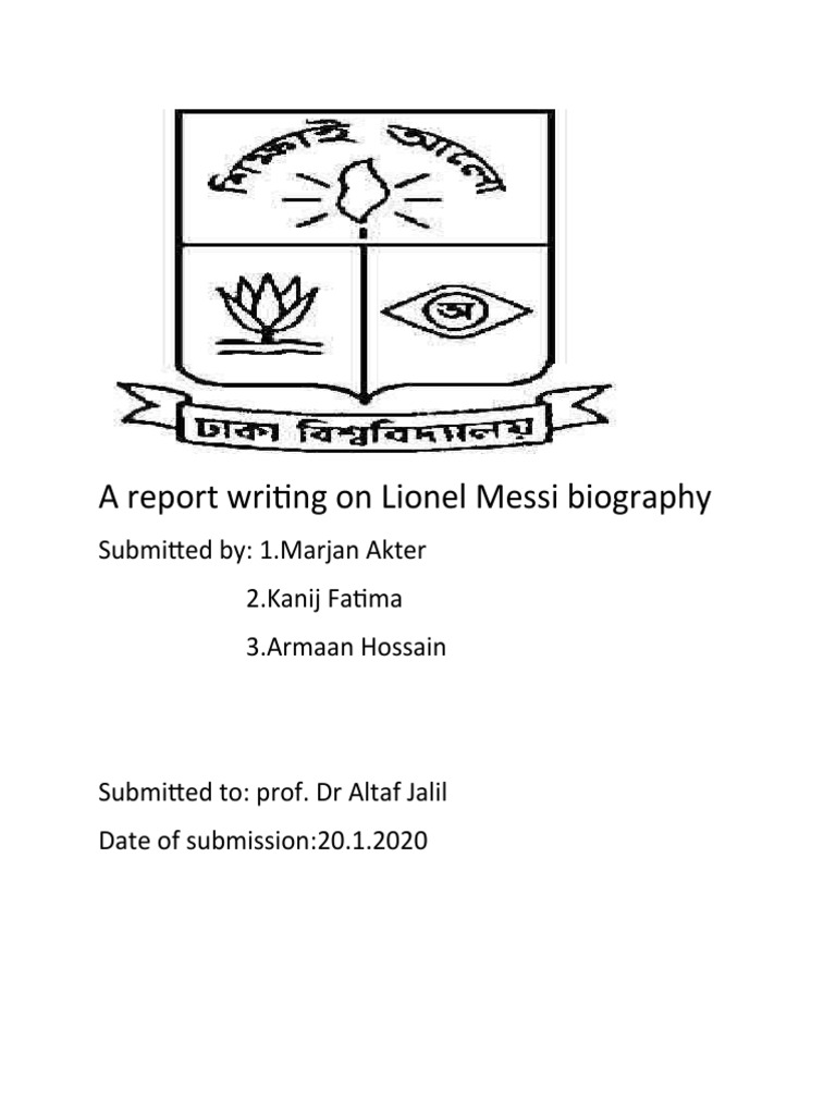 A Report Writing On Lionel Messi Biography | PDF