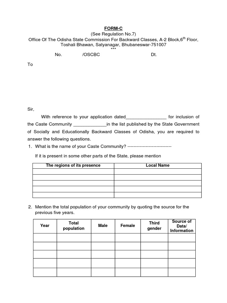 Form C | Download Free PDF | Government | Justice Form C | Download Free PDF | Government | Justice