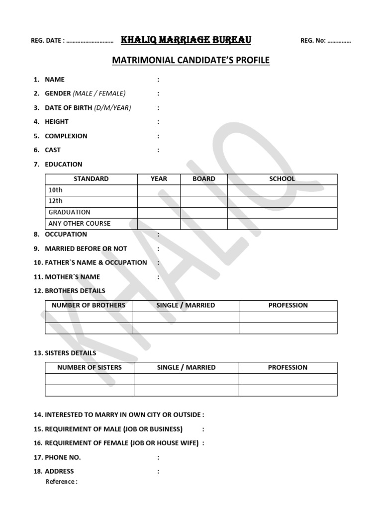 Marriage Form | PDF