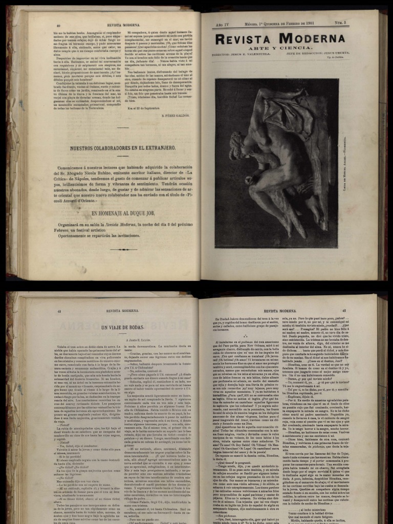 Revista Moderna Arte y Ciencia 1901 Ano 4 No 3 Febrero Primera Quincena ...