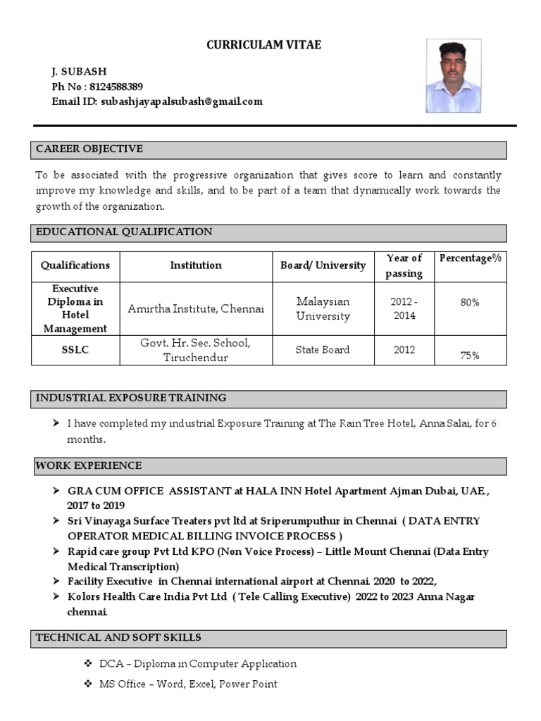 Resume Subash Saudi | PDF