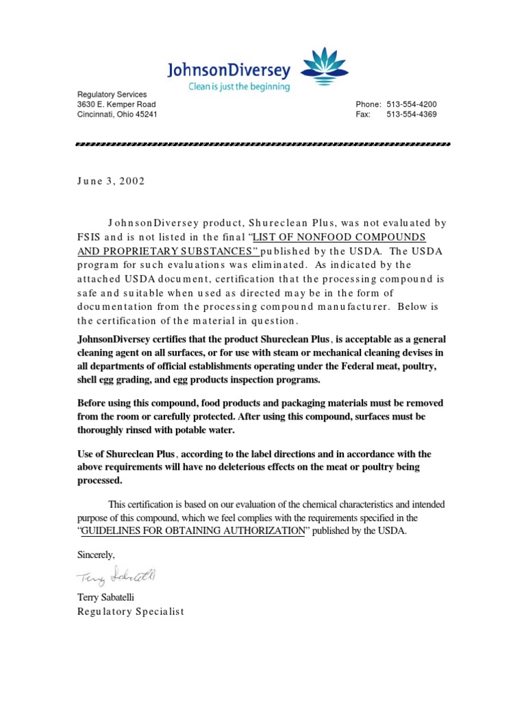 USDA SHURECLEAN PLUS | PDF