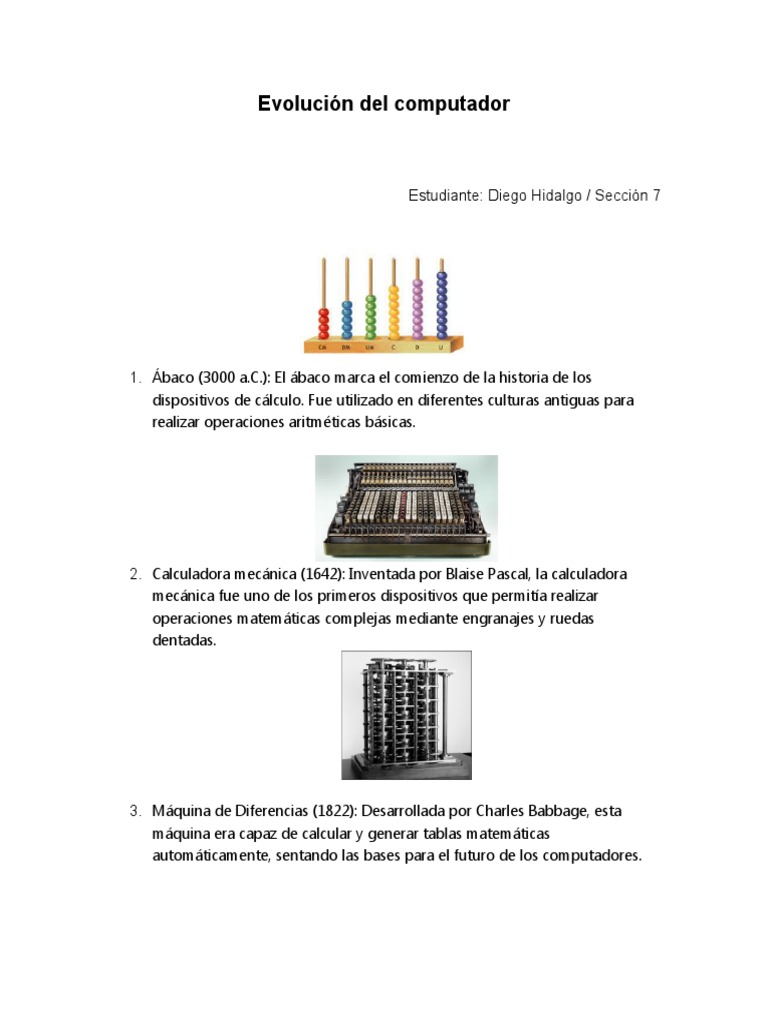Evolución Del Computador | PDF | Informática | Hardware de la computadora