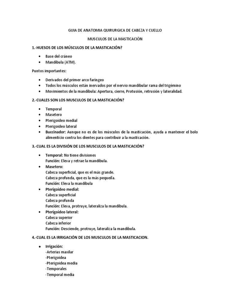 Guia De Anatomia Quirurgica De Cabeza Y Cuello Final Pdf