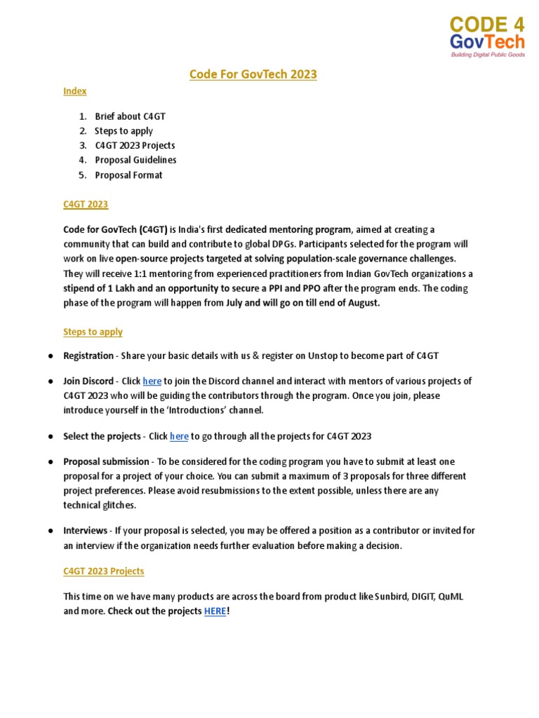 GovTech Coding Program Guide | PDF | Internship | Job Hunting