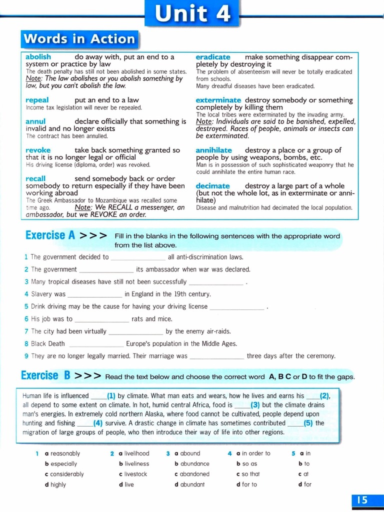 Vocabulary Files C1 - Unit 4 | PDF