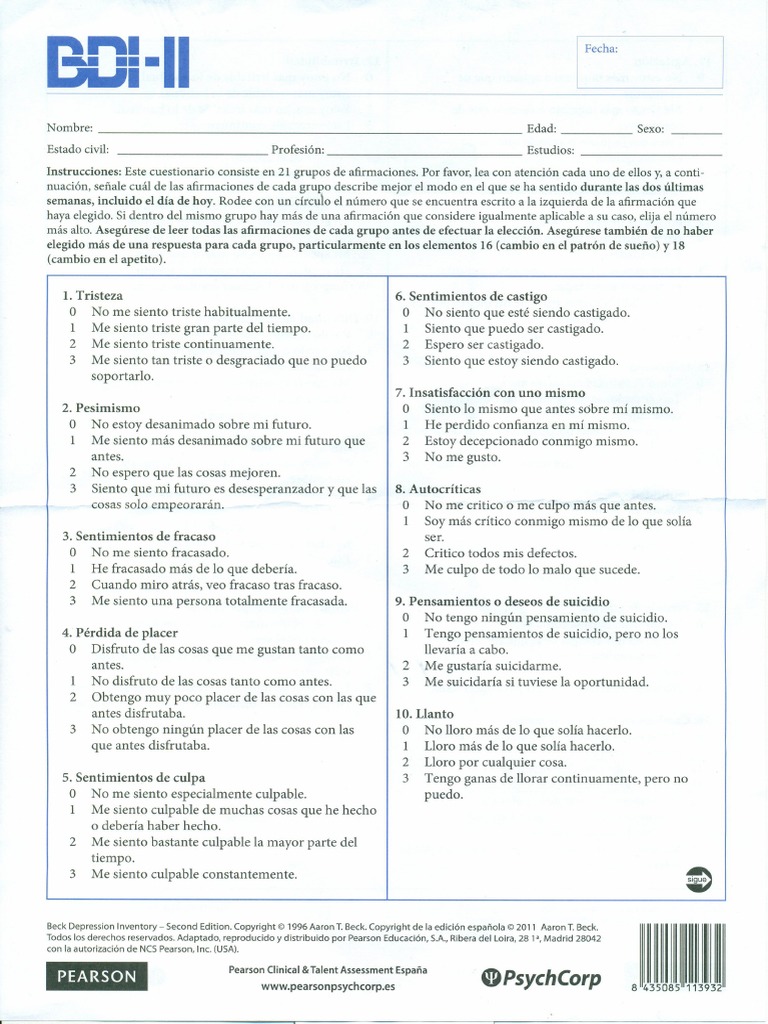 BDI-II | PDF