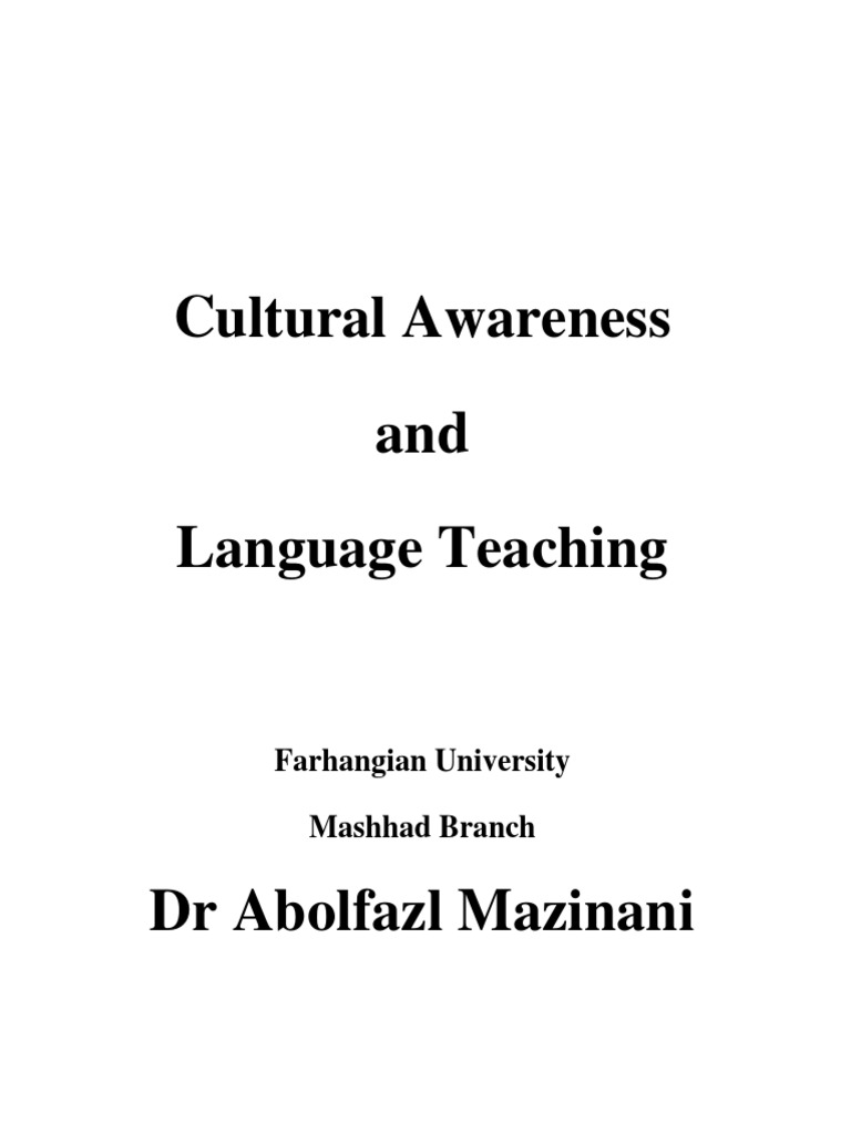 Print Cultural Awareness and Language Teaching | PDF | Cross Cultural ...