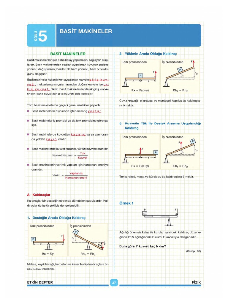 5 Basit Makineler | PDF