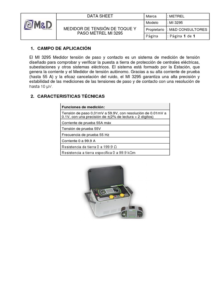 Data Sheet Tensión Toque y Paso MI 3295 | PDF