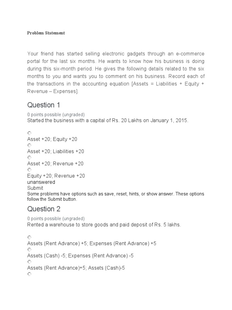 Problem Set | PDF | Expense | Equity (Finance)