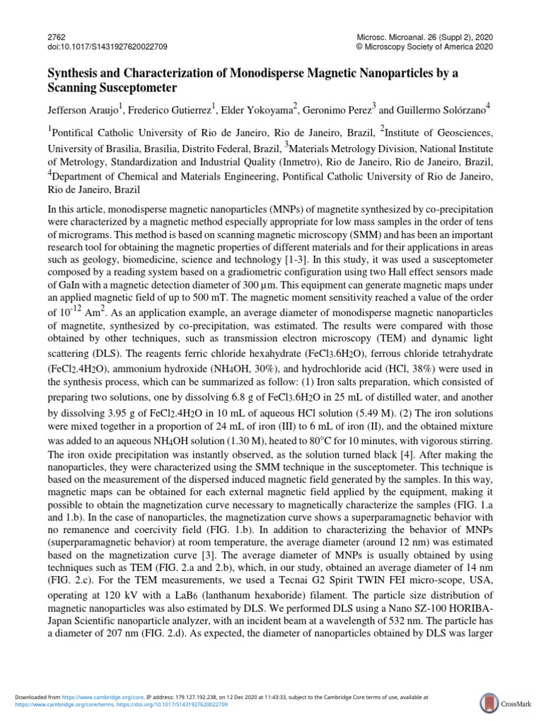 2020 Geron Jeff Suscept MM | PDF | Nanoparticle | Hydrochloric Acid