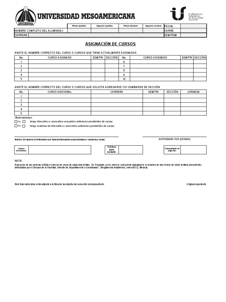 Formato Asignacion Cursos | PDF