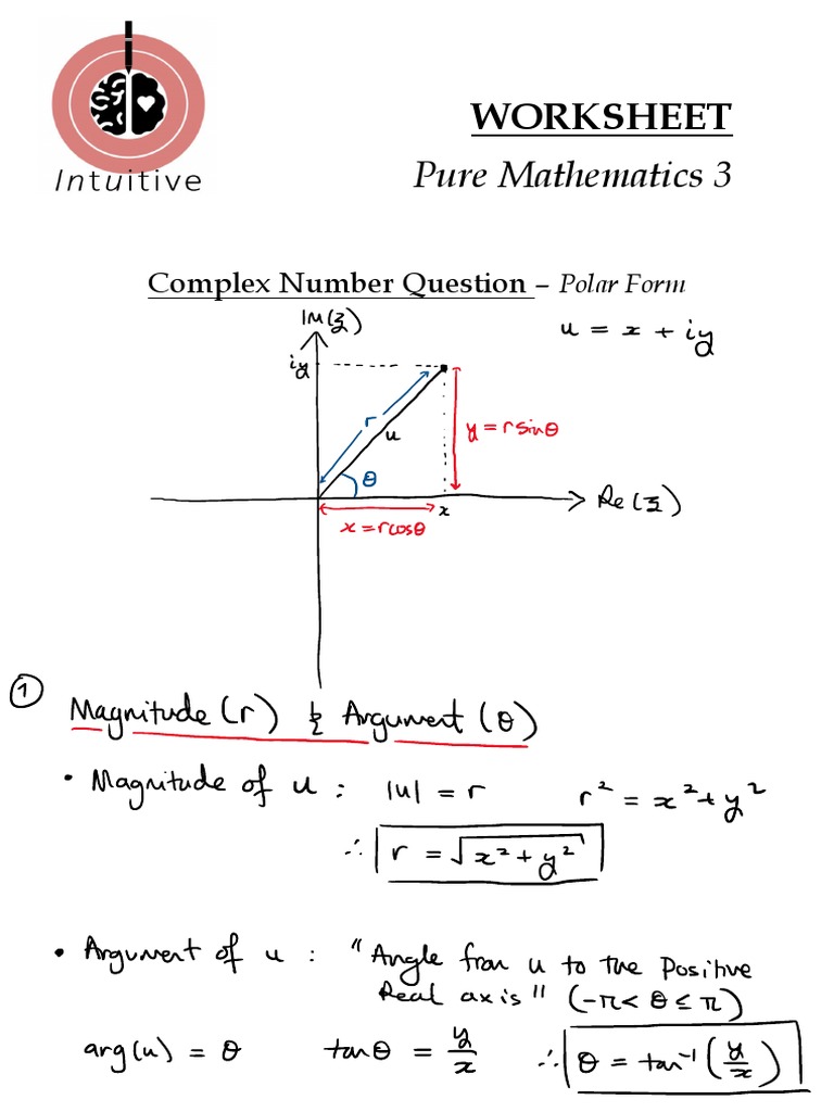 WORKSHEET - Complex Numbers - Polar Form | PDF