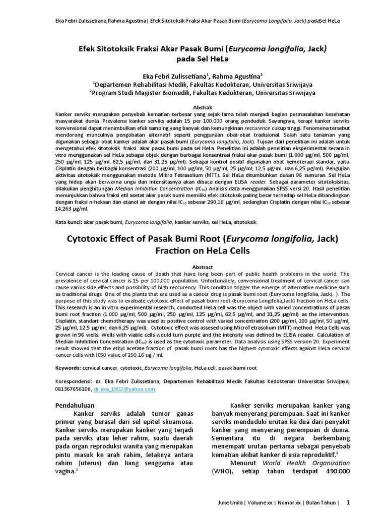 Eka Febri Zulissetiana-Efek Sitotoksik Fraksi Pasak Bumi 2 | PDF | Pengembangan Diri | Kesehatan ...