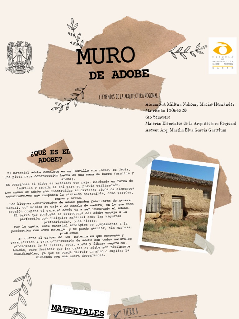 Construcción de Muros de Adobe | PDF