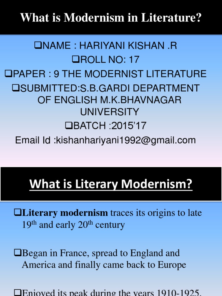 What Is Modernism in Literature? | PDF