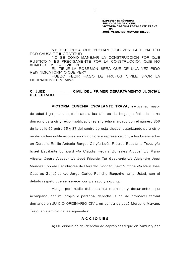 Joc Disolucion de Copropiedad Vicky 2 | PDF | Condominio | Caso de ley