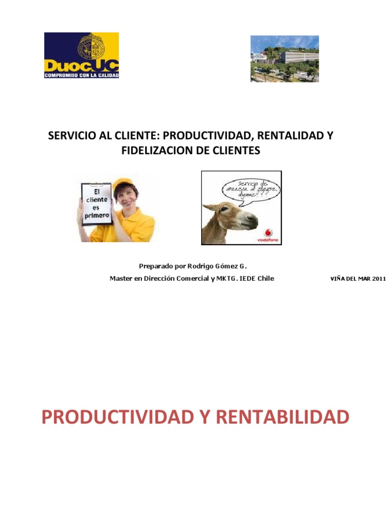 Productividad, Rentabilidad, Fidelizacion | PDF