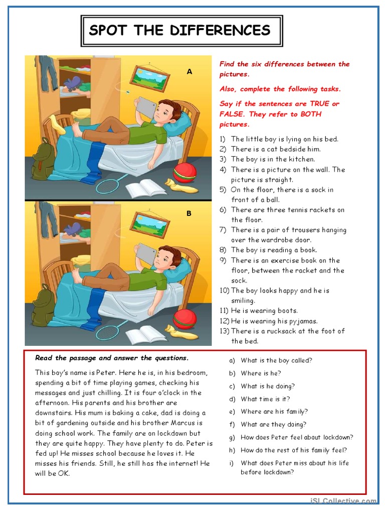 Spot The Difference Exercise | PDF